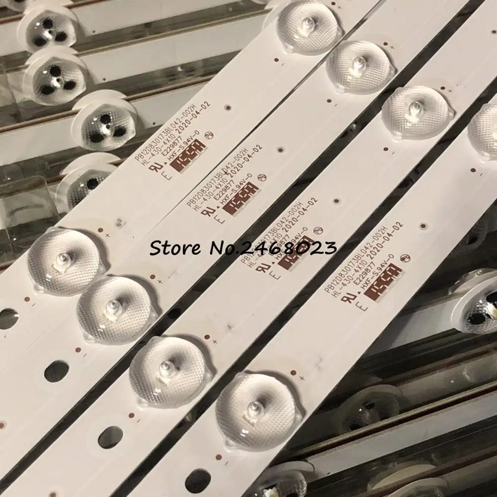 4pcs LED 백라이트 스트립 43 인치 LED43HD580 RH43 D4302X 01A DL HL 430 4X10 ...