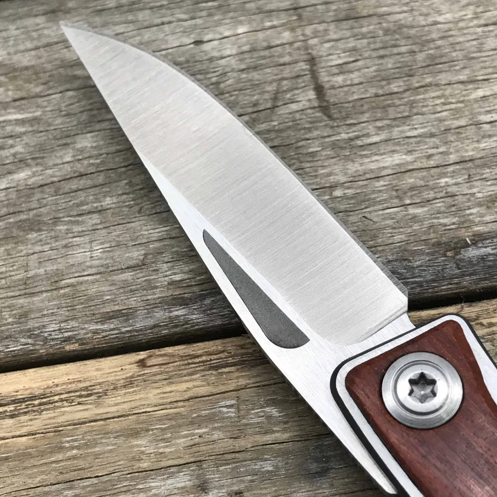 LDT CR Складной нож 440C Лезвие стали черное дерево ручка Открытый тактический охотничий кемпинг ...