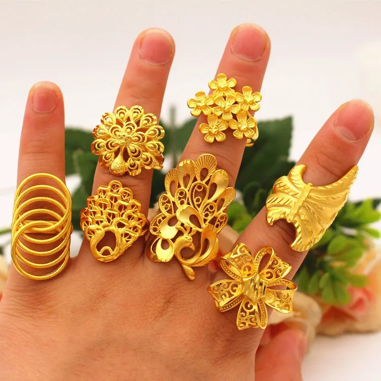Women's Classic Canned Free Size Phoenix Golden Ring Ramadan Arabia ...