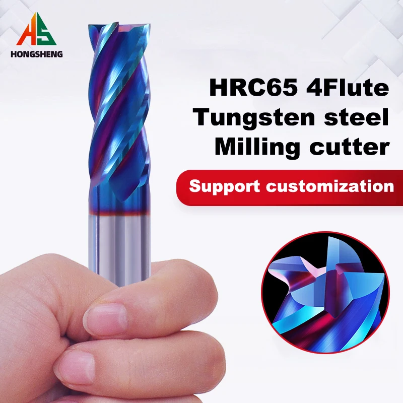4 Flutes Hrc65 Carbide End Mill Cnc Cutting Tools Alloy Carbide Milling ...