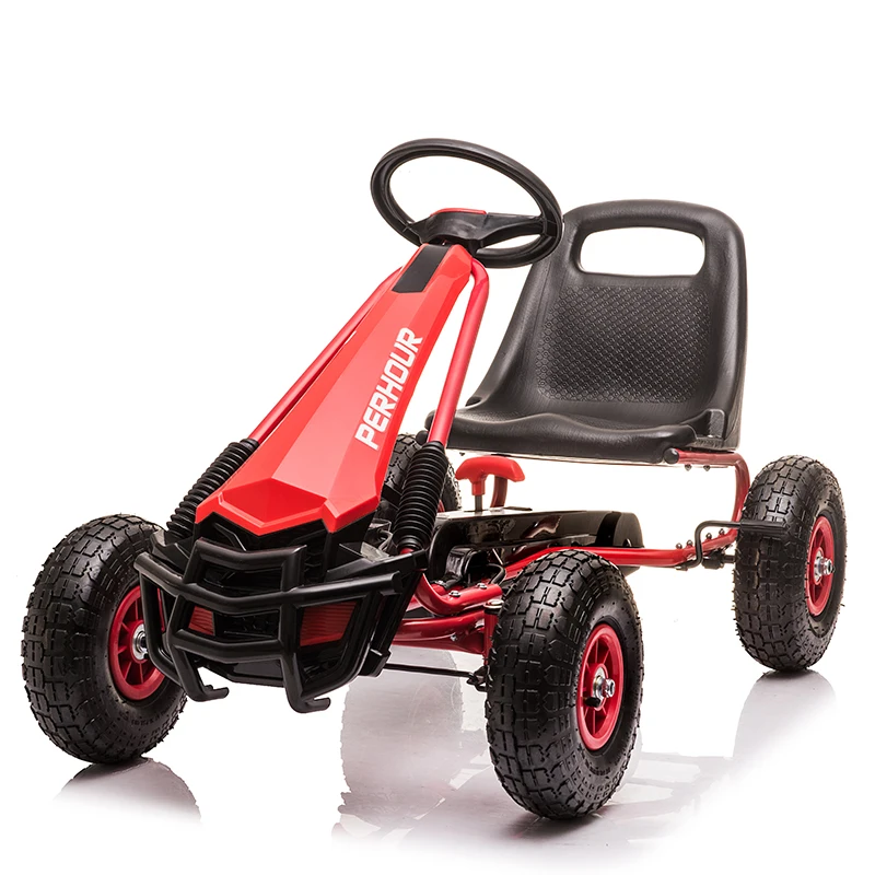 4-Wheeled Pedal Powered Go Cart With Steering Wheel & Adjustable Seat ...