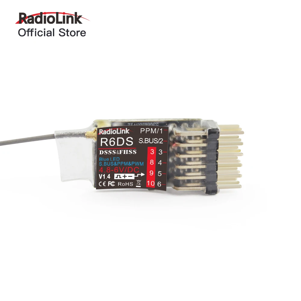 Radiolink R6DS 2.4G 6/10 Channels RC Transmitter Receiver SBUS/PWM/PPM ...