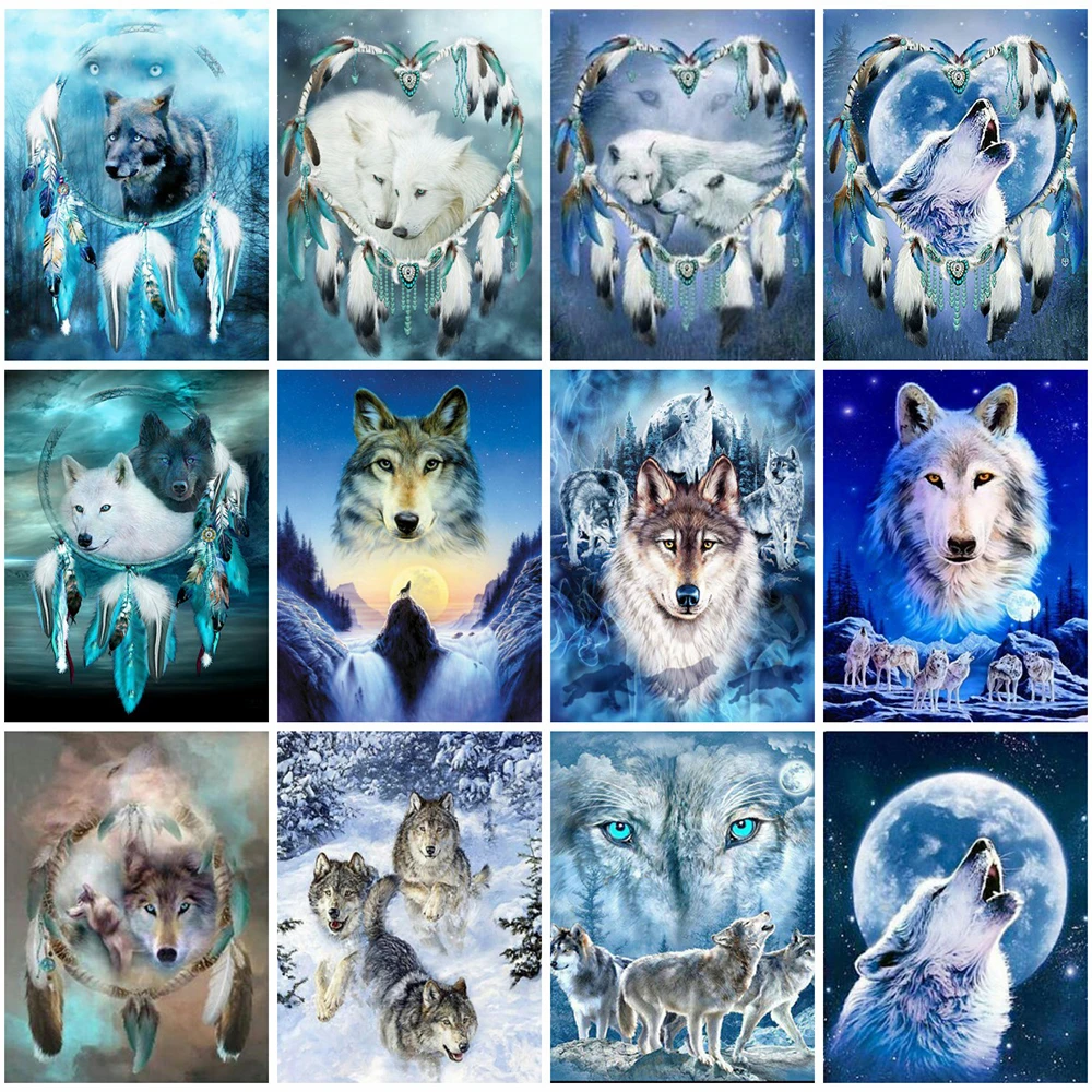EverShine Diamond Painting Kits Wolf Diamond Embroidery Animals Cross ...
