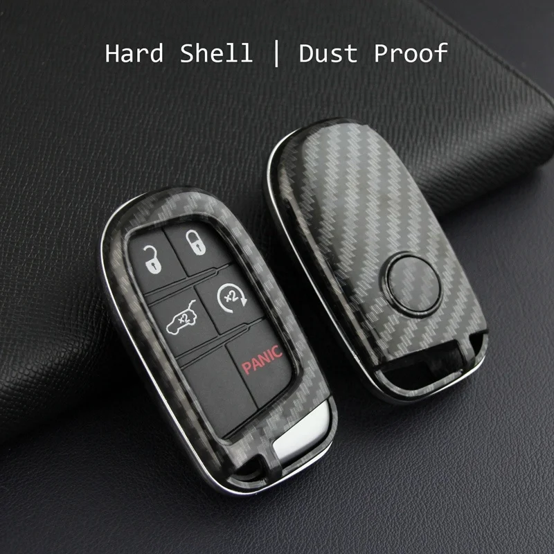 Other Parts & Accessories - Car Carbon Fiber Smart Key Case Fob Chain ...