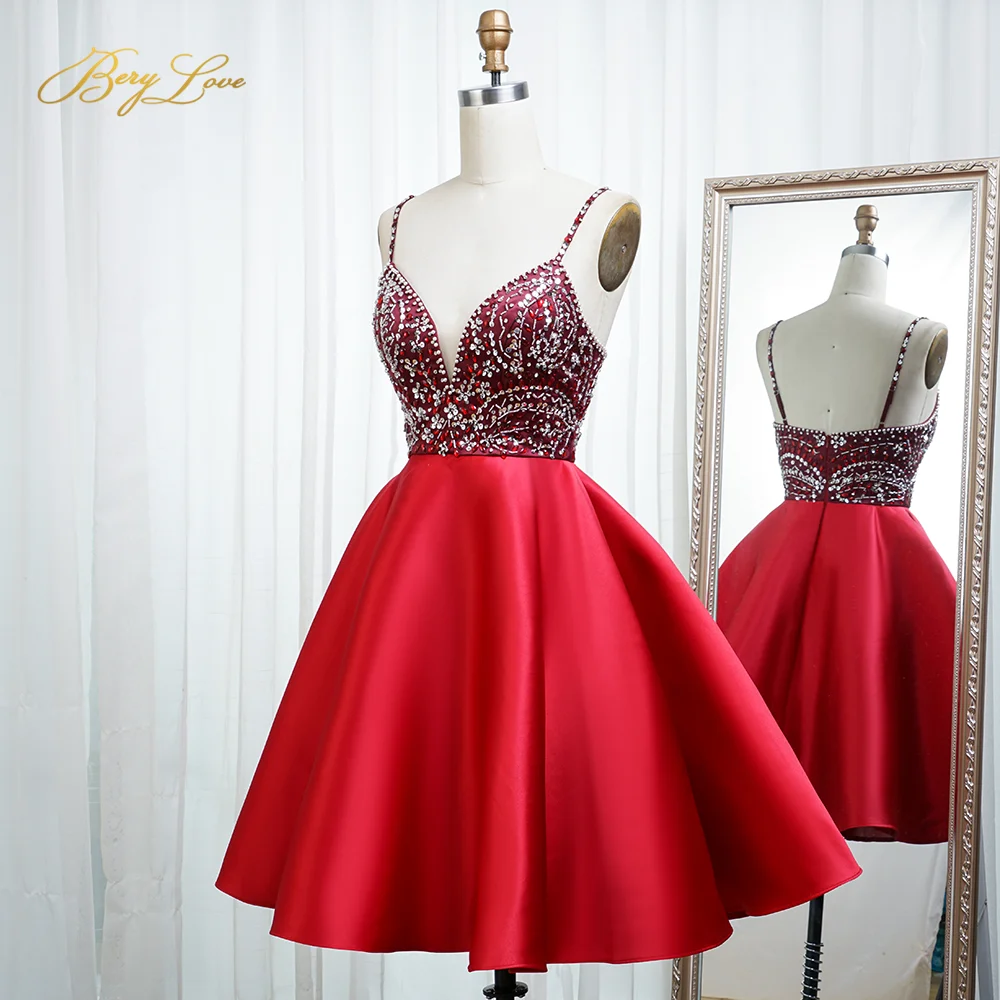 Red Short Prom Dresses With Straps