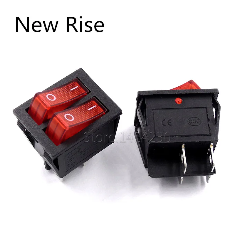 1PC-KCD8-25x31mm-Red-Rocker-Switches-Two-Way-Switch-4-Pin-2-Position ...