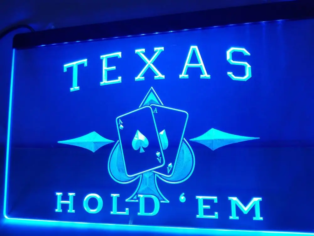 Texas Hold'em Poker Casino LED Neon Sign S217|Placas e avisos| - AliExpress