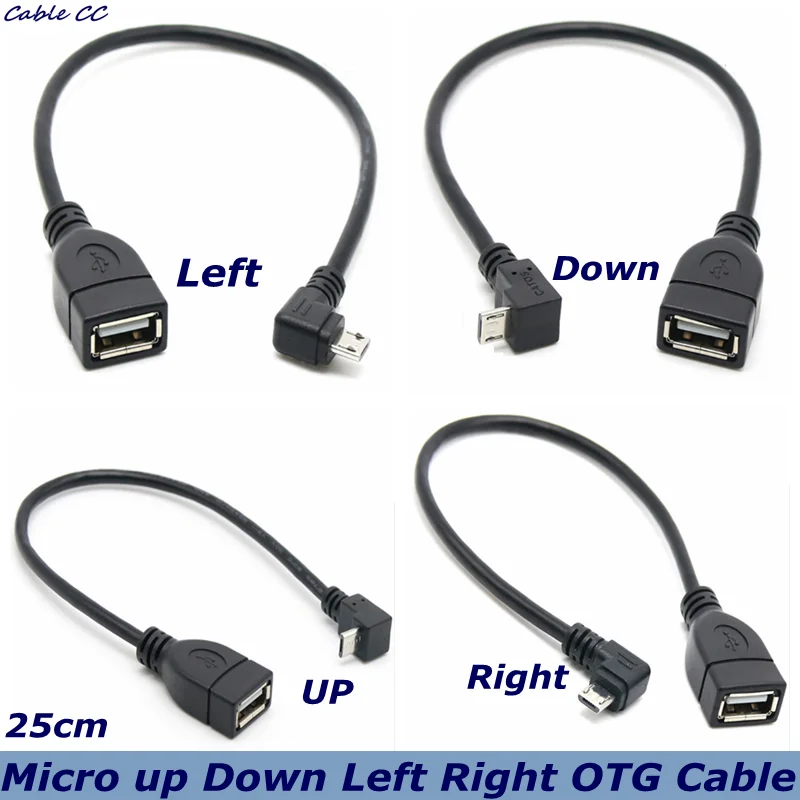 90 degree up and down and left and right angles Micro USB 5Pin male to ...