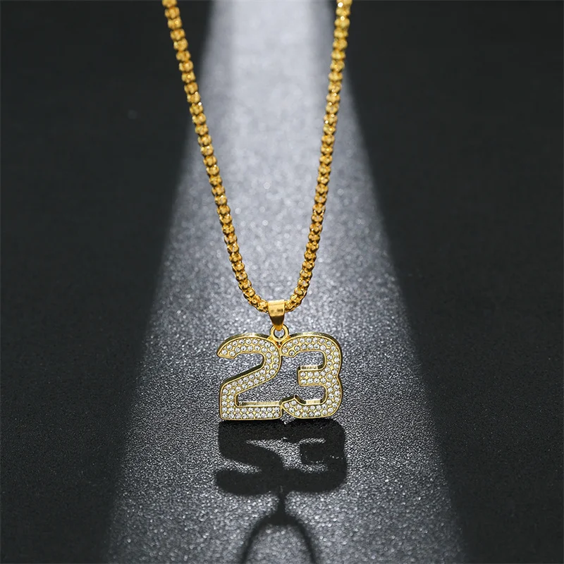 Crystal-Hip-Hop-Basketball-Legend-Number-23-Necklaces-Pendants-Bling ...