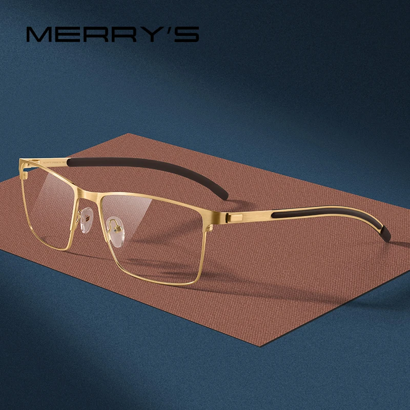 Merrys Design Men Titanium Alloy Optical Glasses Frame Ultralight