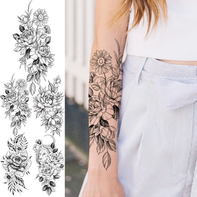 Flower Quarter Sleeve Tattoos