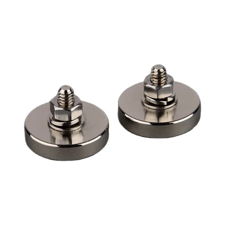 Neodymium N52 Pot Magnets D32mm 1/4 Inch Male Thread Stud Magnet Sucker ...