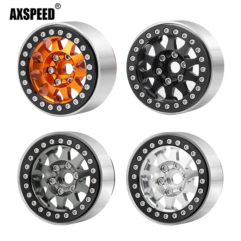 Axspeed Alloy 1.9inch 25mm Width Beadlock Wheel Rims Hubs For Axial ...