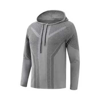 Casual Long Sleeve Men's Breathable Gym Fitness Hooded T Shirt - Men's Fitness Apparel, Men's ...