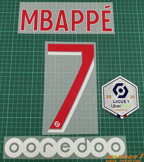 2020-21 NEYMAR JR #10 MBAPPE #7 SET Nomor Nama Rumah PATCH
