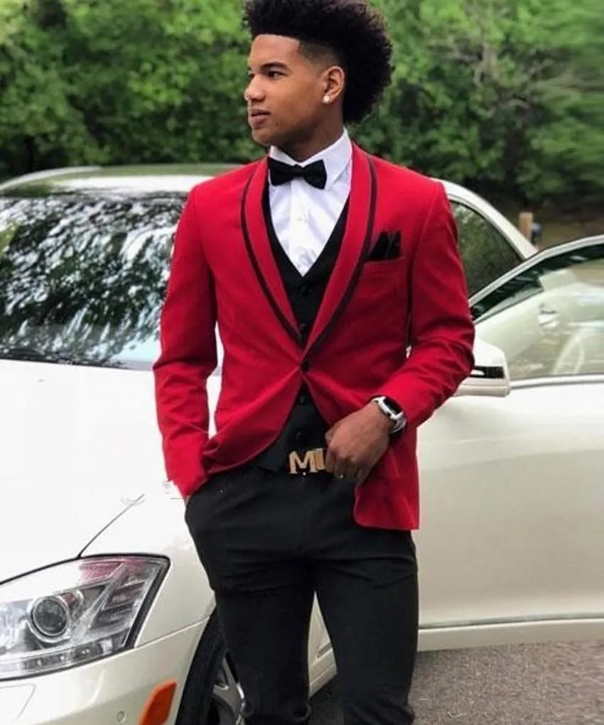 Black Suit Red Tie Prom