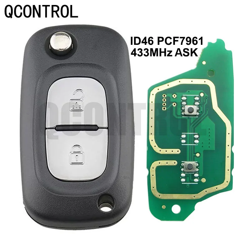 QCONTROL Car Remote Control Key PCF7961A ID46 for Renault Clio III Clio ...