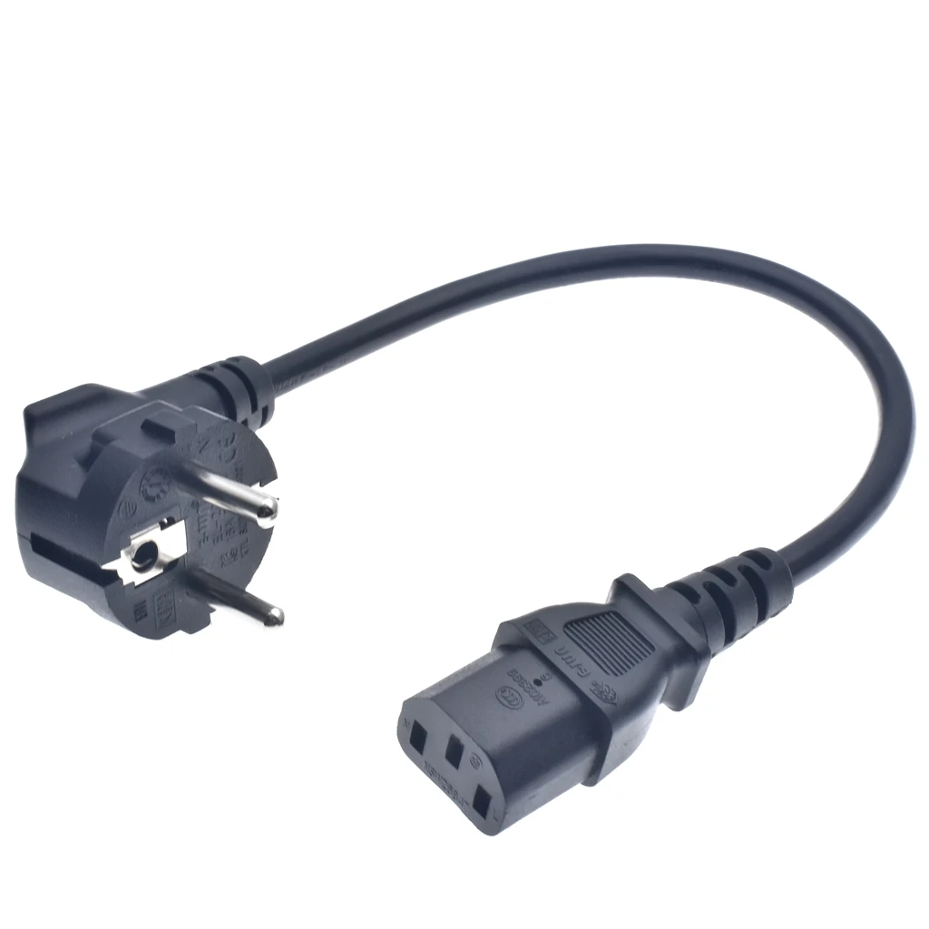 CEE7/7 to IEC C13 Power Cords, 10A/16A, 250V, H05VV-F 0.75mm Cable ,Short Schuko to C13 Power ...