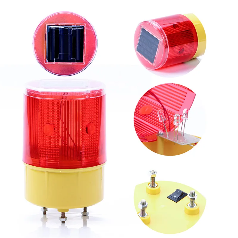 Solar Led Warning Light Rotary Beacon Light Lamp Boat Signal Warming ...