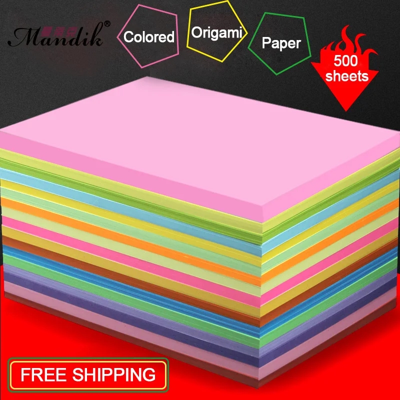 10 Color Kids Origami Paper DIY 70g 80g Color Copy Paper 500 Sheets Per ...