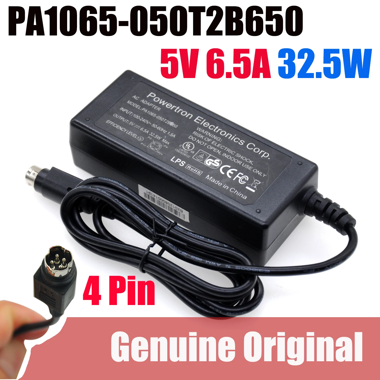 Genuine-5V-6-5a-ACP70-PEC-ac-power-adapter-ACP075EU-PA1065-050T2B650 ...