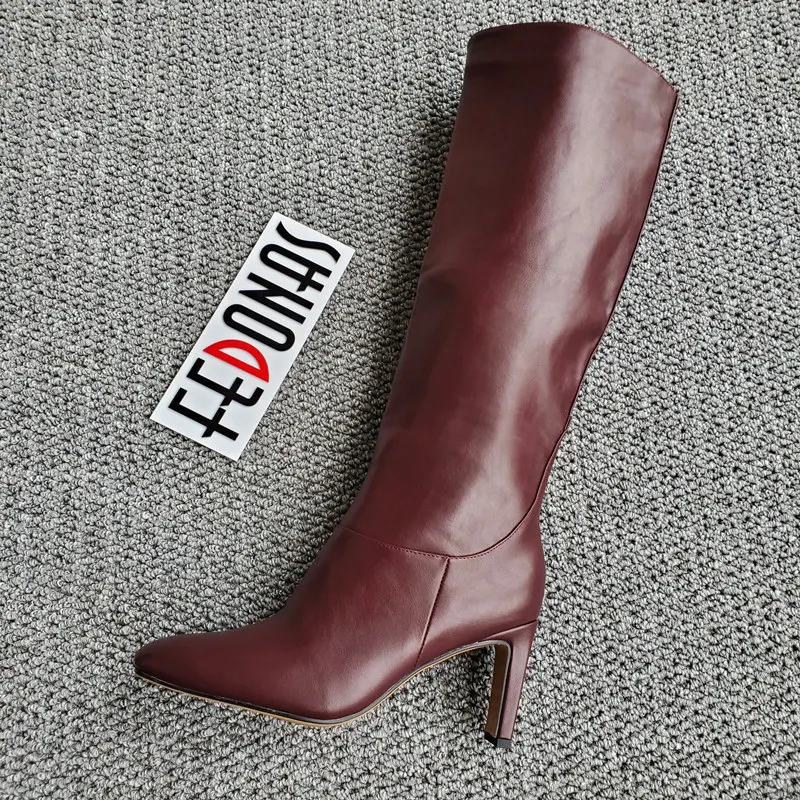 FEDONAS; модные женские сапоги до колена; сезон осень-зима; Теплая обувь для вечеринок; женские ...