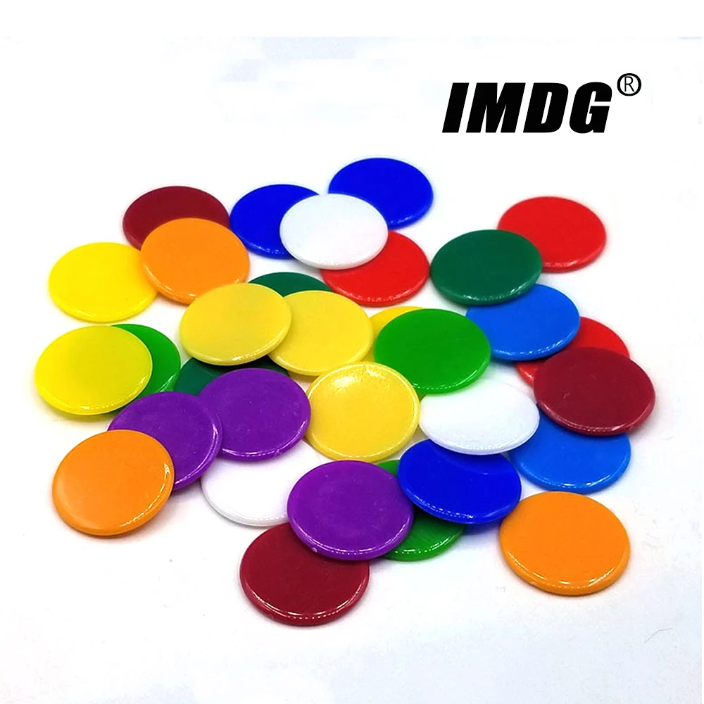 100ชิ้น/เซ็ต19มม.ชิปพลาสติกDIY TokensสีBoardเหรียญเกมบิงโกอุปกรณ์เสริม ...