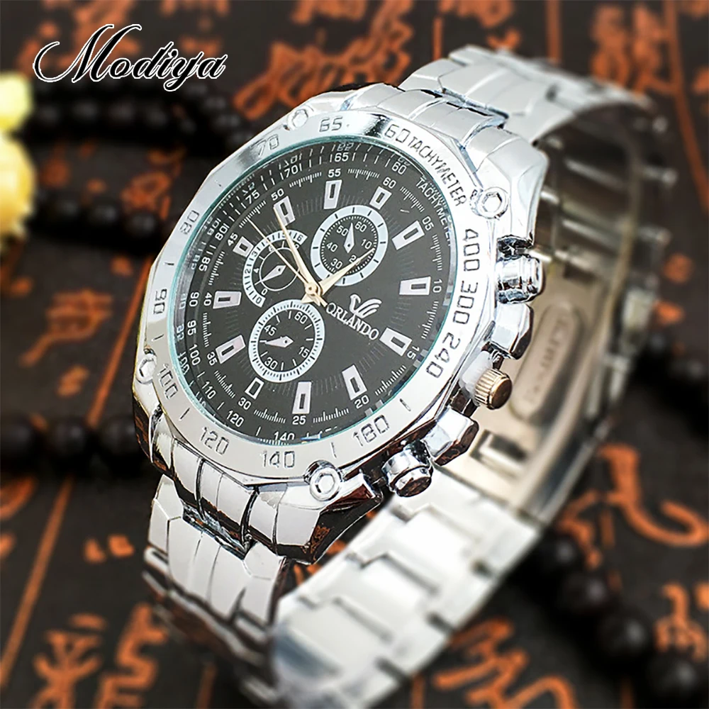 Modiya นาฬิกาผู้ชายแบรนด์หรูสแตนเลสกันน้ำผู้ชายธุรกิจควอตซ์มือนาฬิกา ...