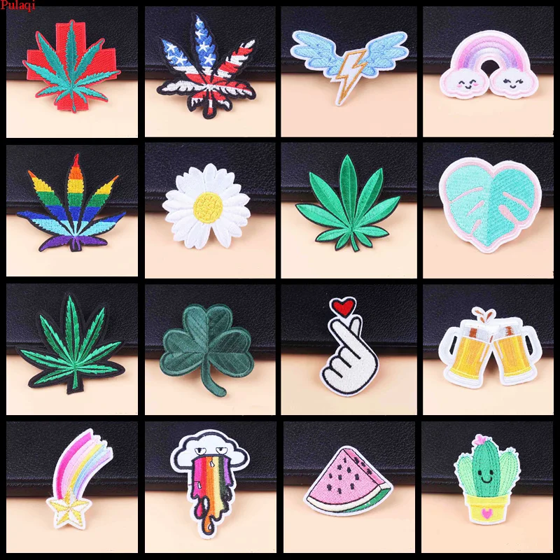 Iron Patches Clothing Leaf | Patch Clothes Maple Leaf - Patches Stripes ...