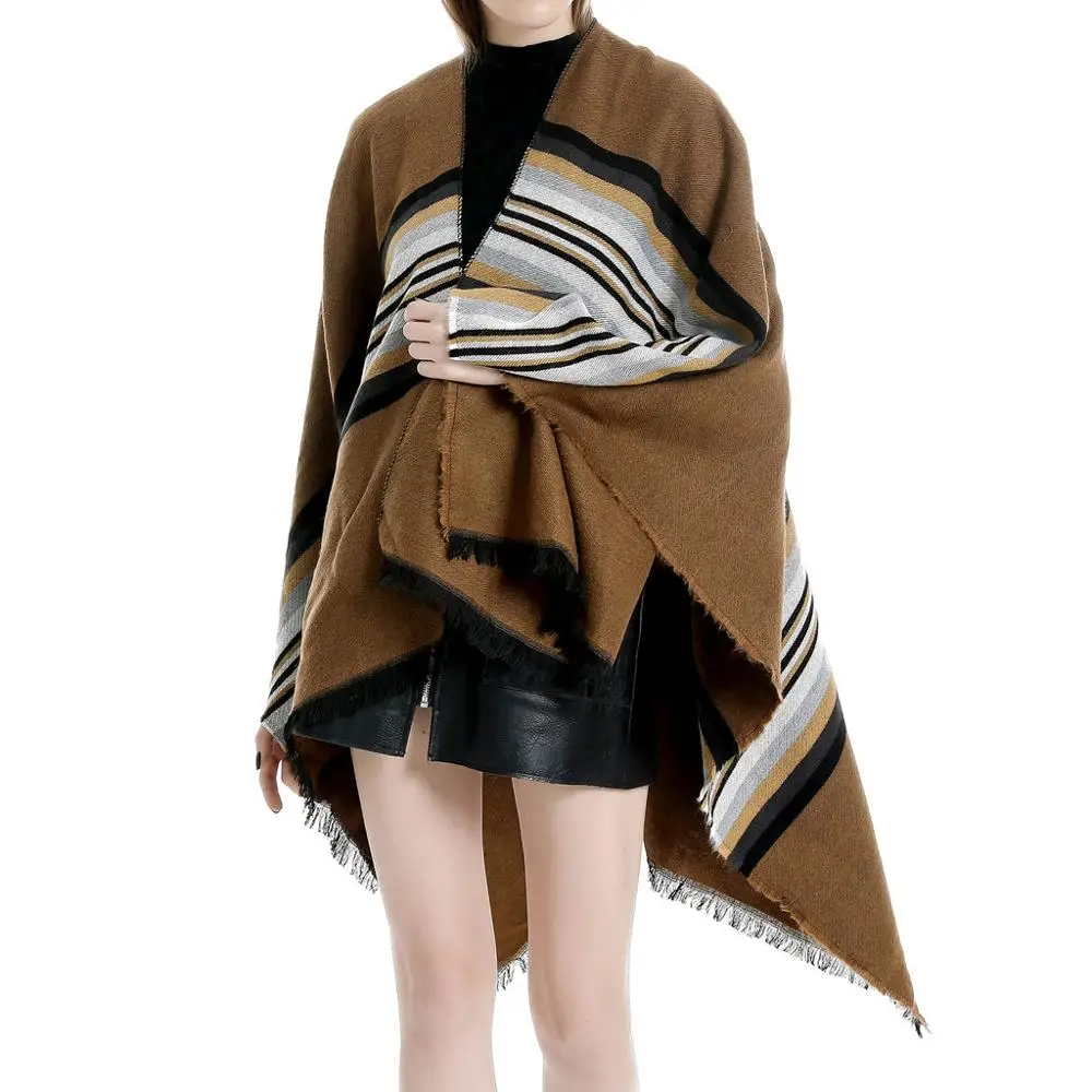 Capa de Invierno para Mujer suave cachemir estampado cárdigan capas ...