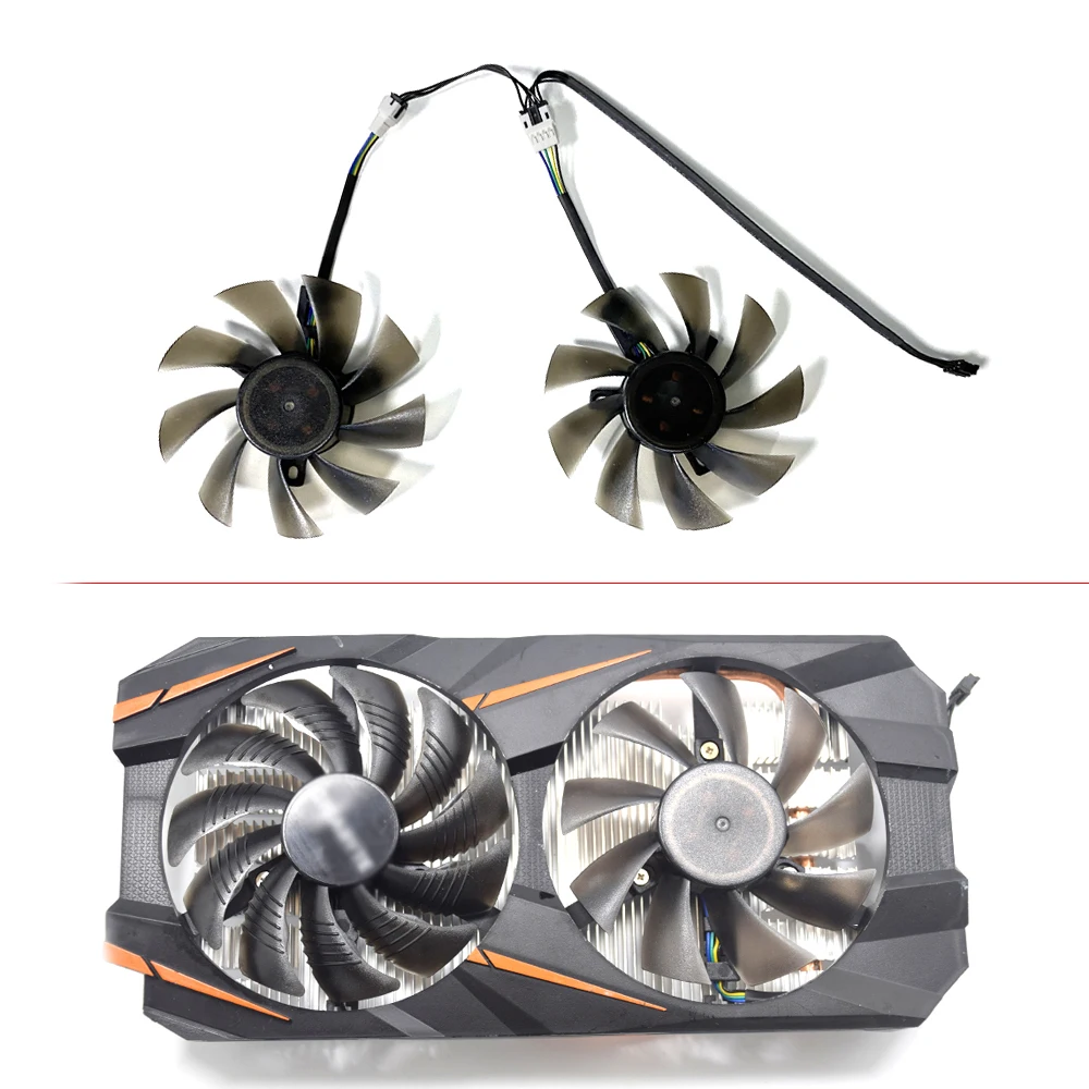 2PCS Cooling Fan For Gigabyte GeForce GTX 1060 G1 Graphics GTX1050 TI ...