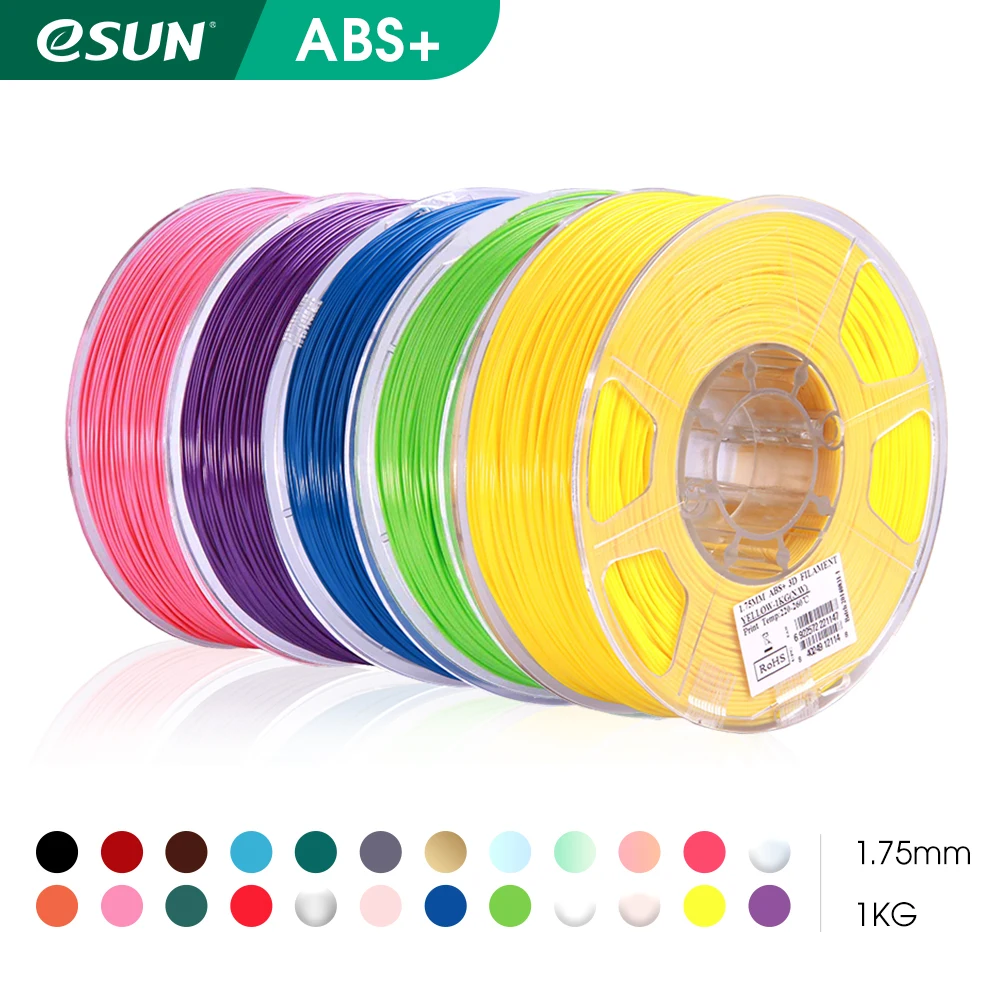 eSUN 3D Printer Filament 1.75mm 1KG ABS+ 3D Plastic Printing Filament 2 ...