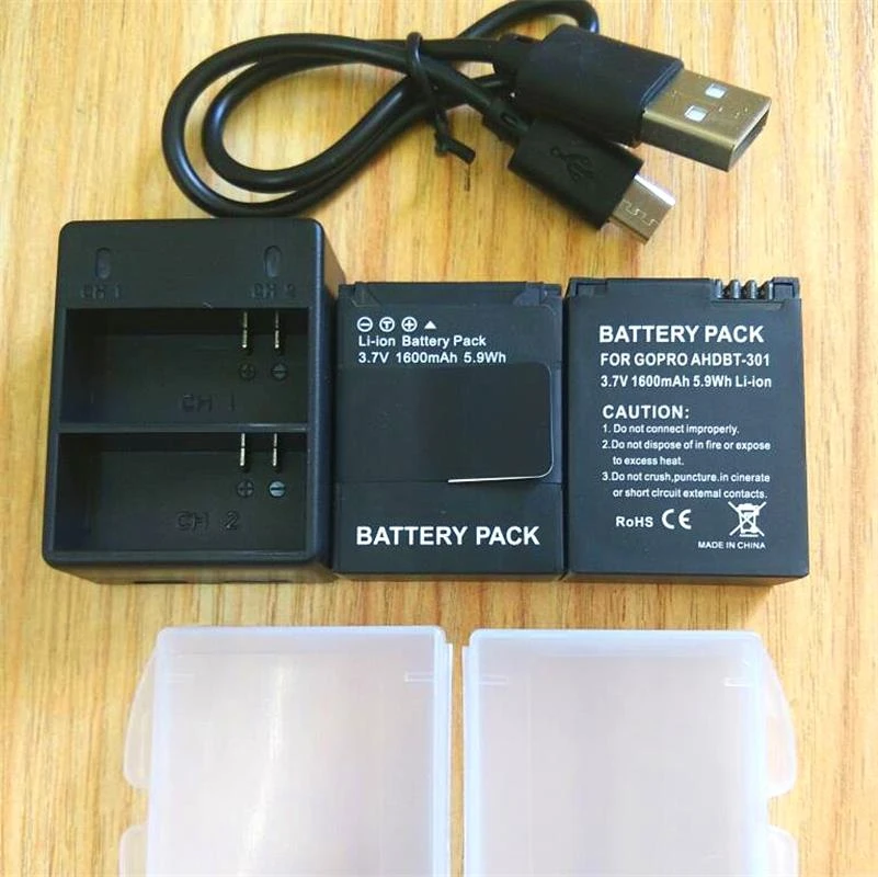 Gopro Hero 3 Battery Charger Batteries | Accessory Camera Gopro 3 ...