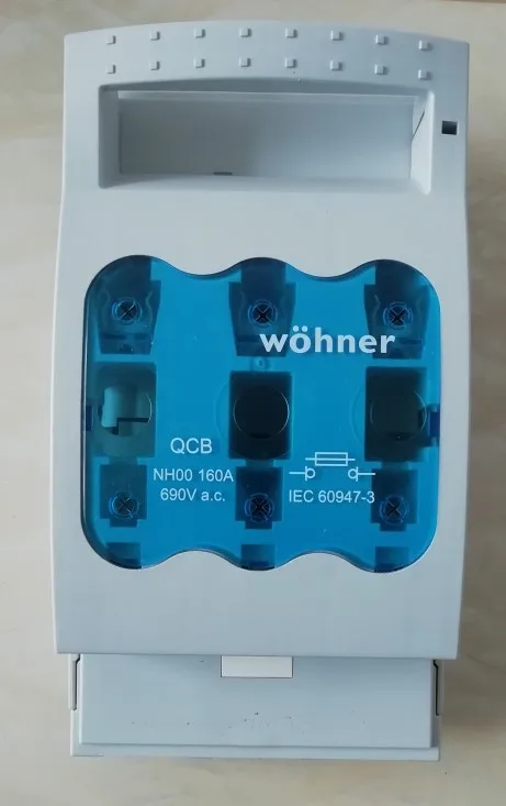 Fuse base / Fuse disconnector : Wohner QCB NH00 160A 690Vac 33200 ...