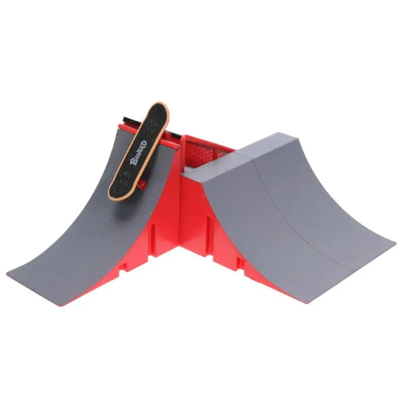 Mini Skateboard Kids Plastic Alloy Fingerboard Ramp Training Table Game ...