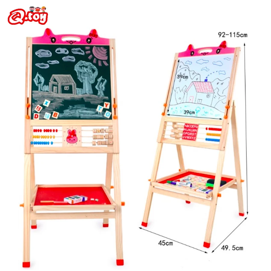 Blackboard Drawing Writing Board Learning Easel Double Sided Lifting ...