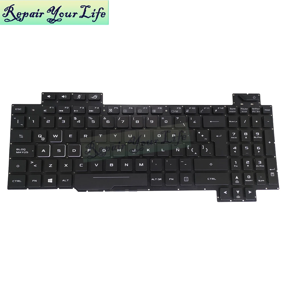 Latin Spanish Keyboard Backlight For ASUS ROG GL703 GL703GS GL703GM ...