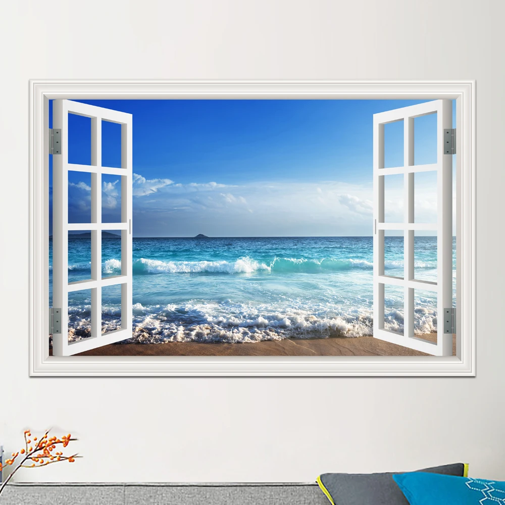 Blue Sea Sky Summer Nature Picture Landscape Large Decal Vinyl ...