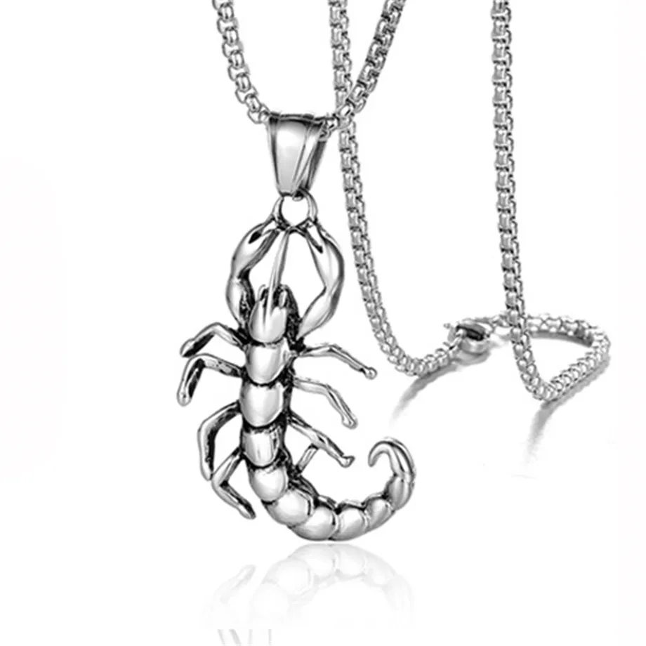 New-Punk-Scorpio-Scorpion-Pendant-Necklace-For-Men-Women-Silver-Color ...