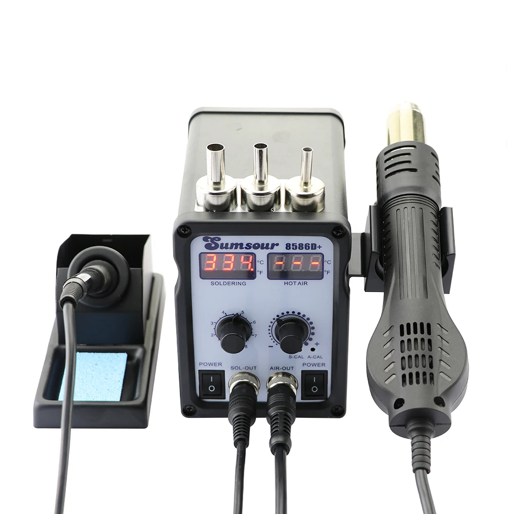 Soldering Station 8586d+ Hot Air Gun Solder Iron 2 In 1 Digital Display ...