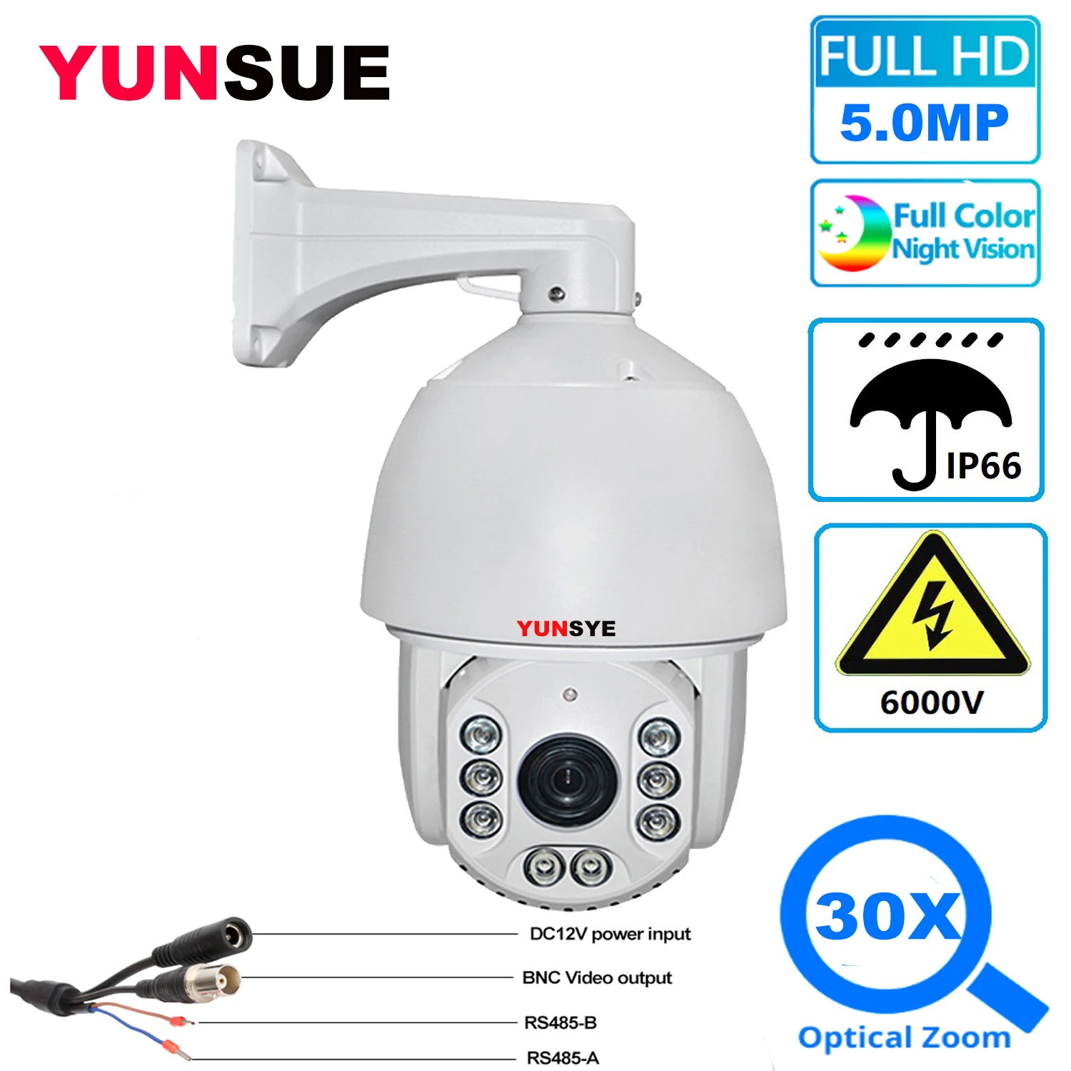 YUNSYE-1080P-5MP-30X-PTZ-AHD-Camera-Dome-Camera-Support-RS485-UTC ...