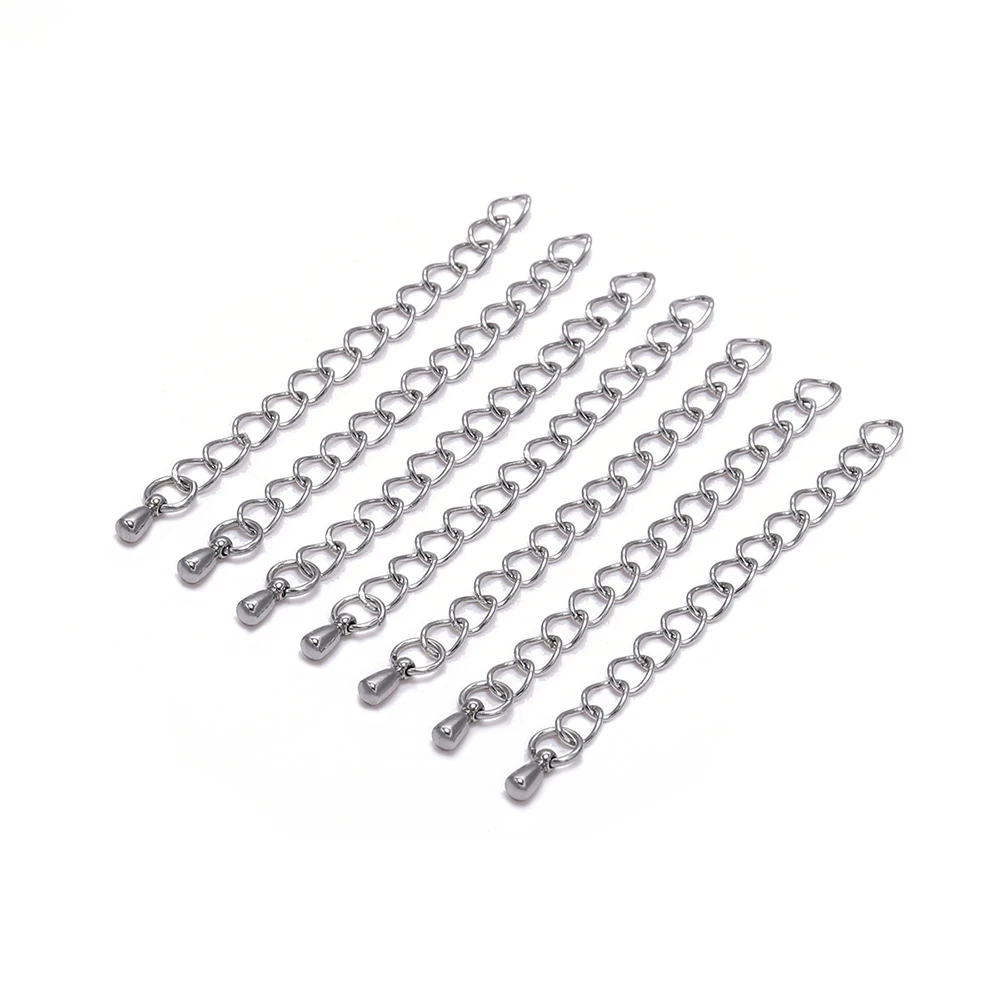 10pcs-50-70mm-Stainless-Steel-Extension-End-Chain-With-Water-Drop ...