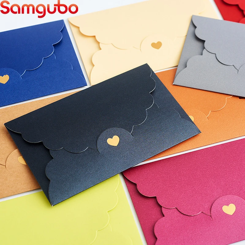 10pcs/lot Gold Stamp Heart Envelopes Letter Vintage Iridescent Paper ...
