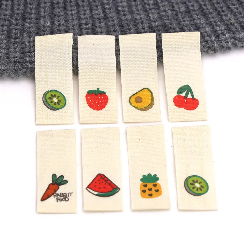 50Pcs-Clothes-Tags-Fruit-Handmade-Labels-Cotton-Weave-Tag-For-Children ...