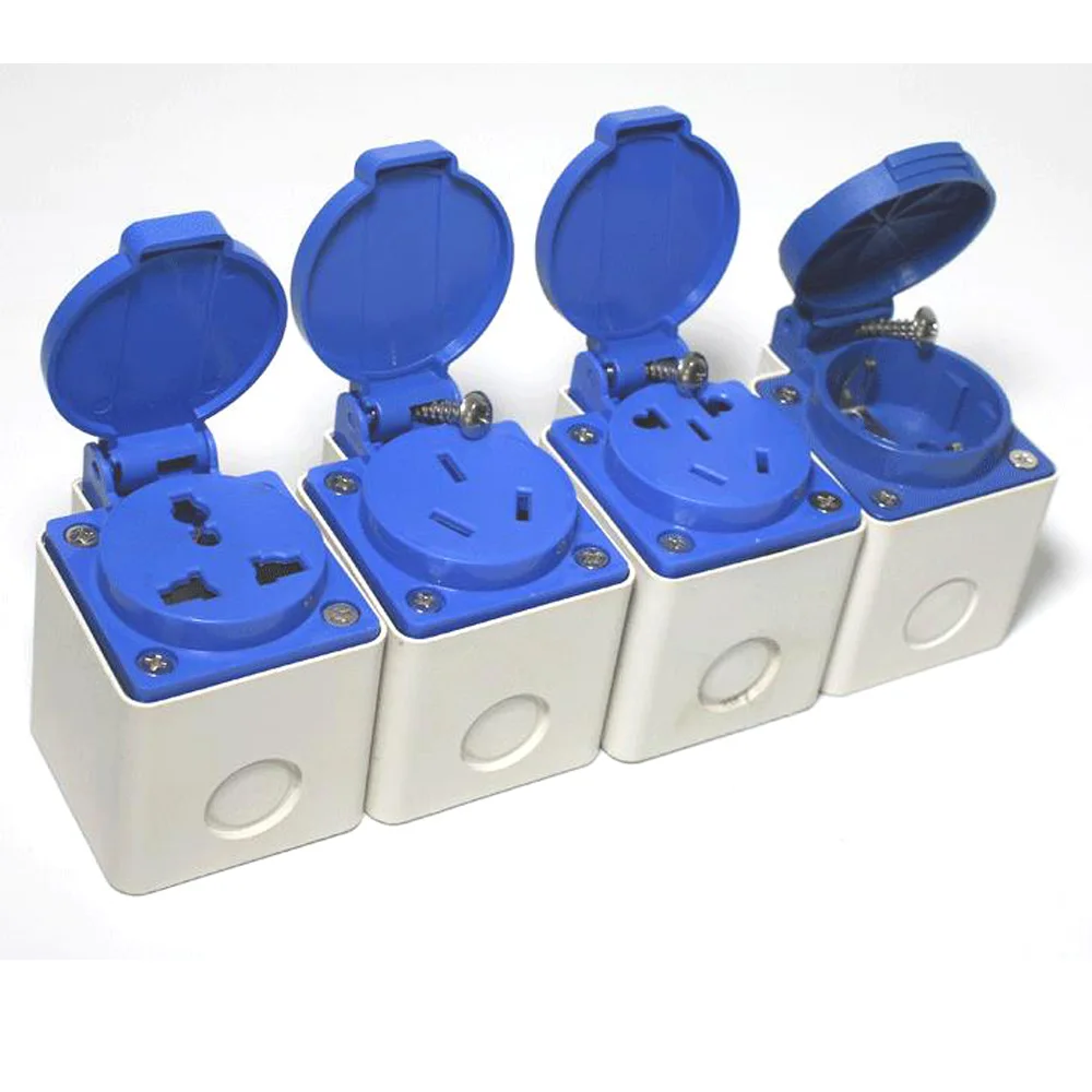 Prise électrique,Prise de courant électrique ca multifonction, bleu, IP54, 10a-16a, 220V ...