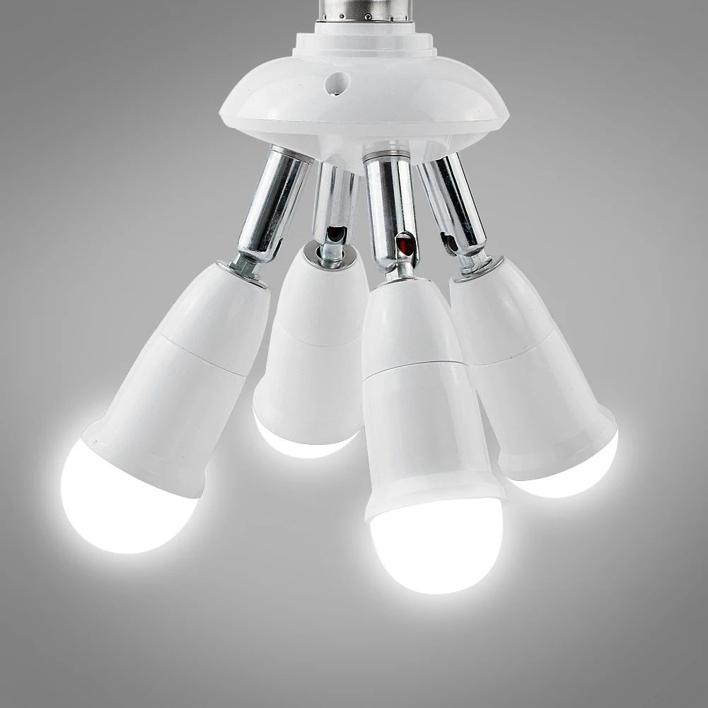 1/2/3/4/5 in 1 E27 Splitter Light Socket LED Bulb Standard Base Adapter ...