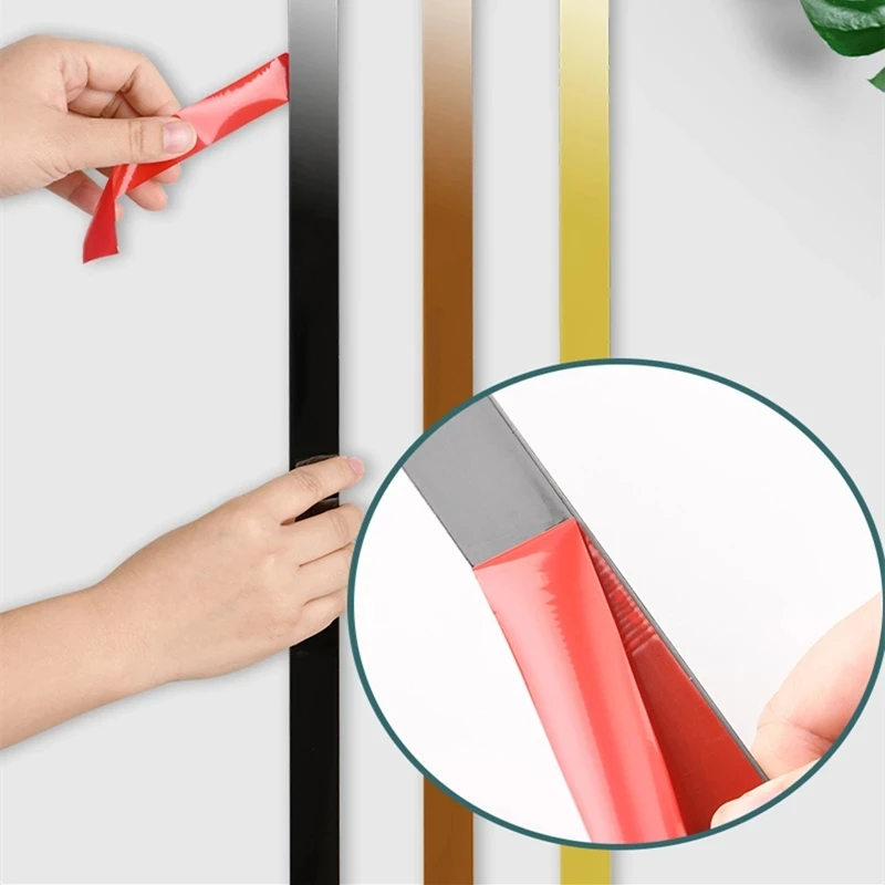 244cm Self-adhesive Gold Background Wall Edge Strip Frame Decorative ...
