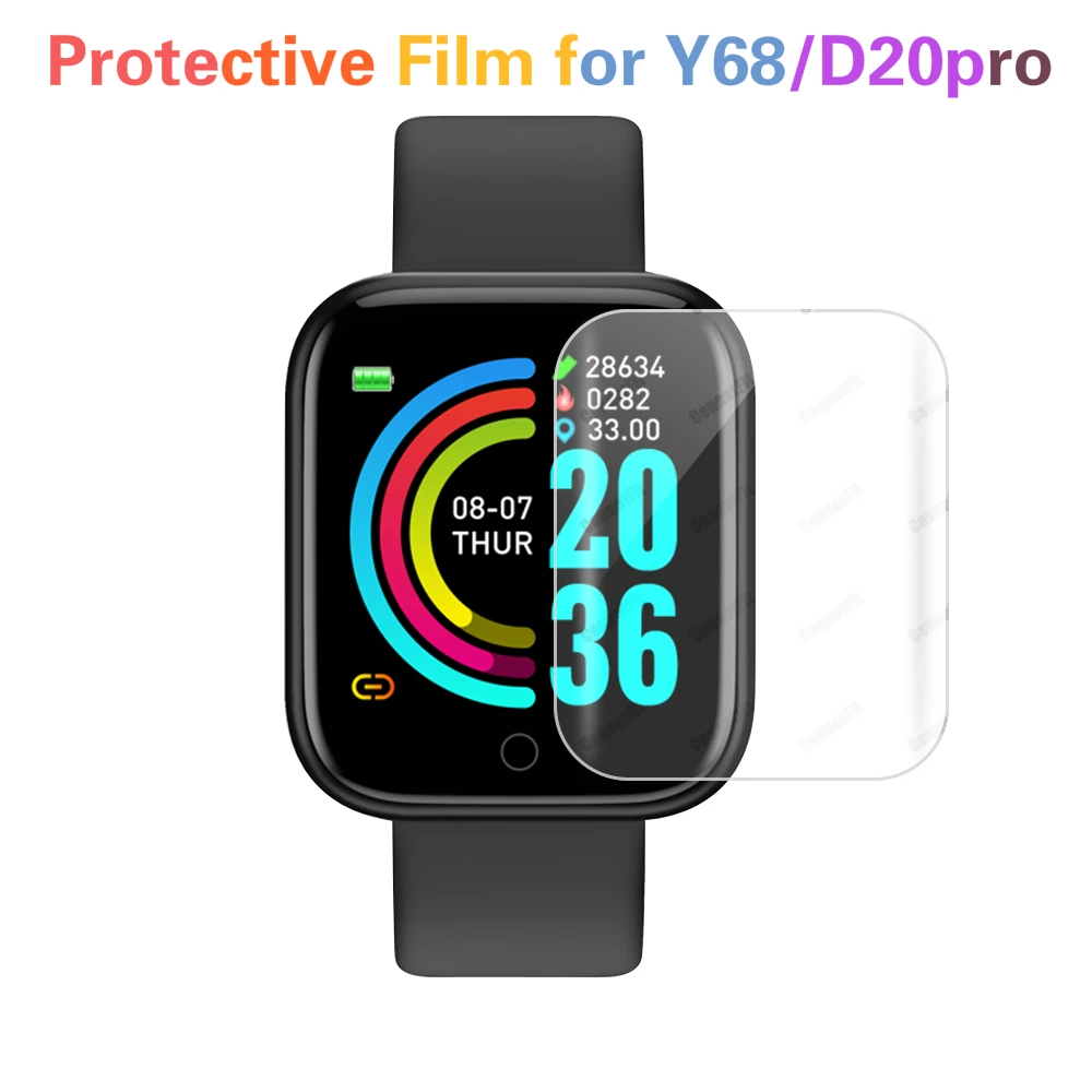 Hydrogel Protective Film for Y68 Smart Watch Protection Film Cover ...