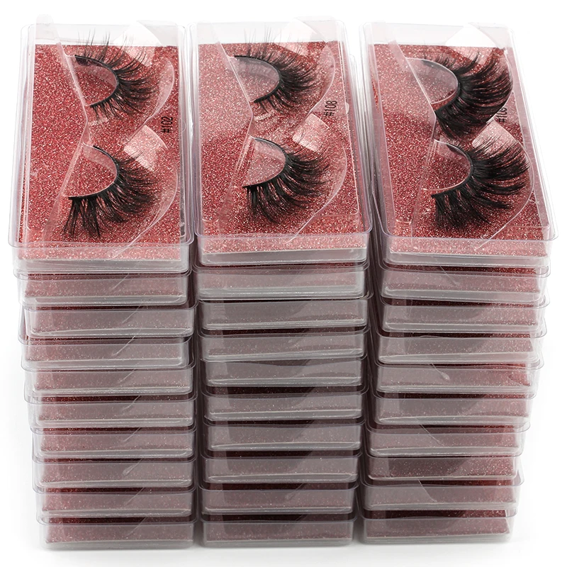 4/20/50/200 Pairs Eyelash Wholesale 3D Mink Lashes Natural soft False ...