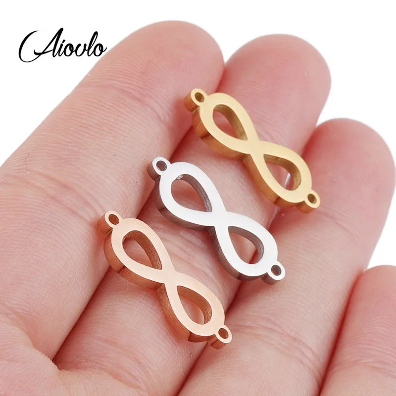 Aiovlo 5pcs/lot Infinite Symbol Connector Charms Mirror Polished ...